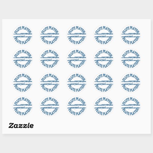 Flute Player Classic Round Sticker | Zazzle