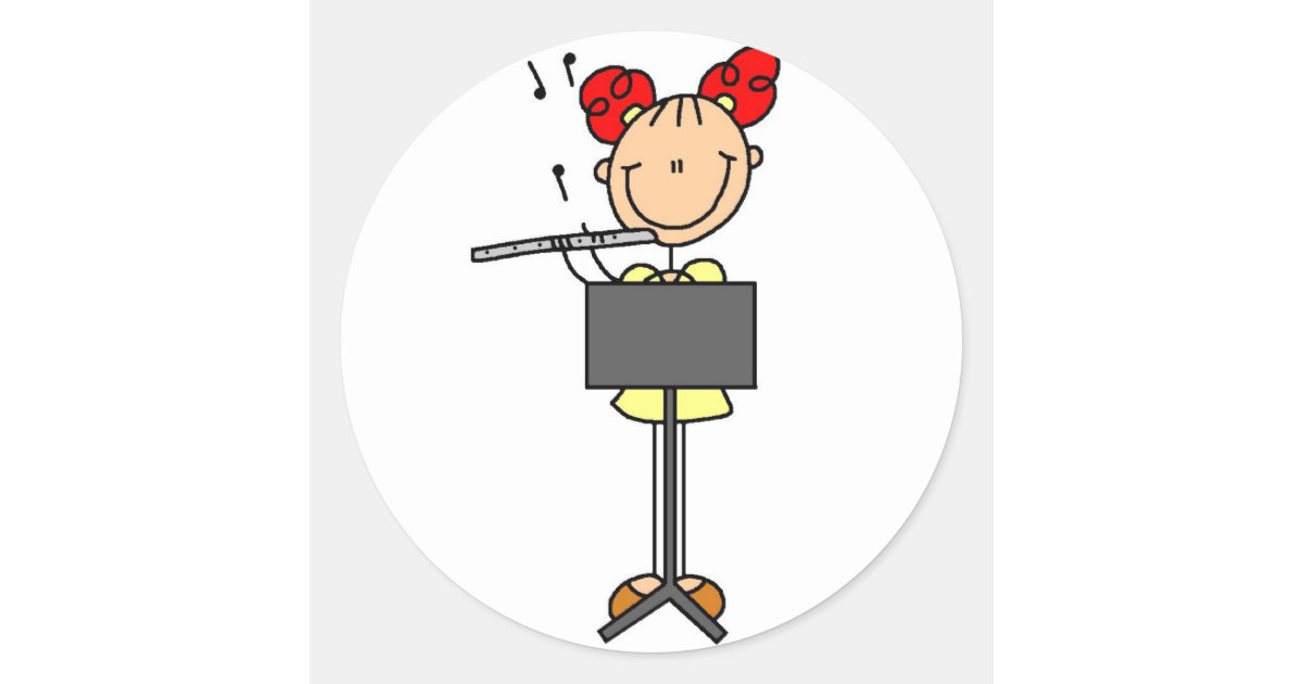 Flute Player Stickers Sticker | Zazzle