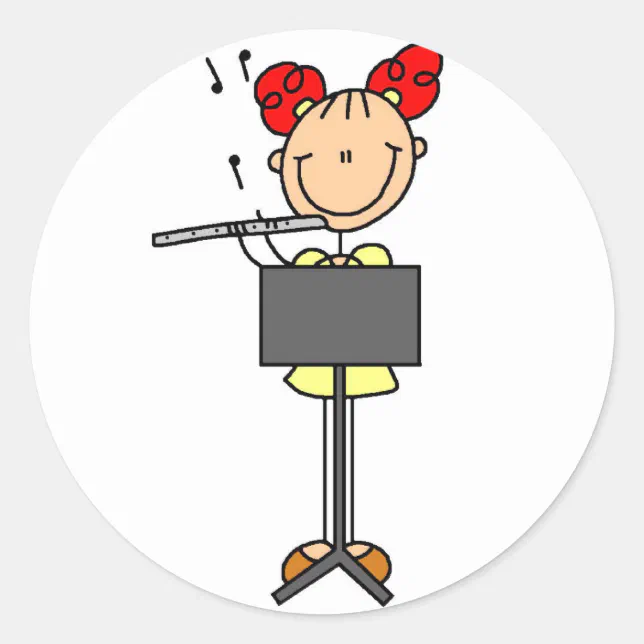 Flute Player Stickers Sticker | Zazzle