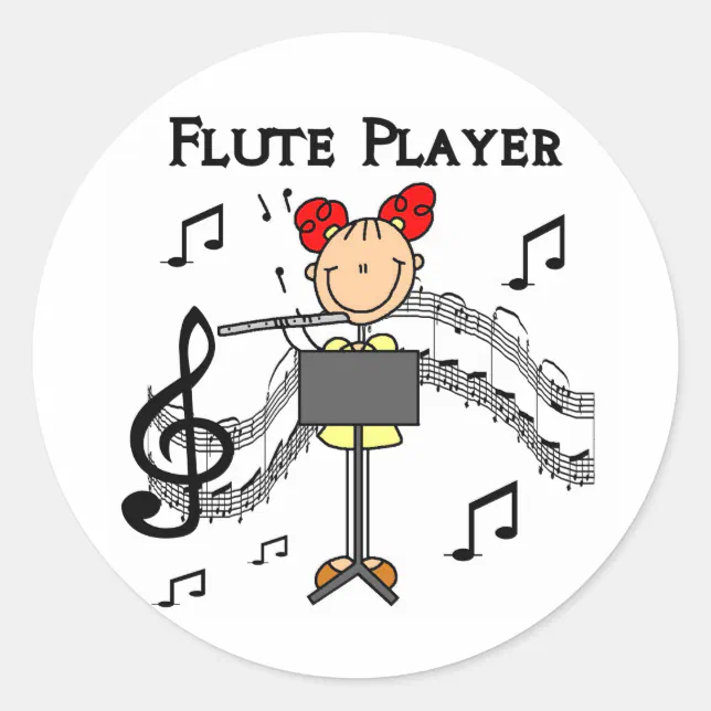Flute Player Stickers Sticker | Zazzle