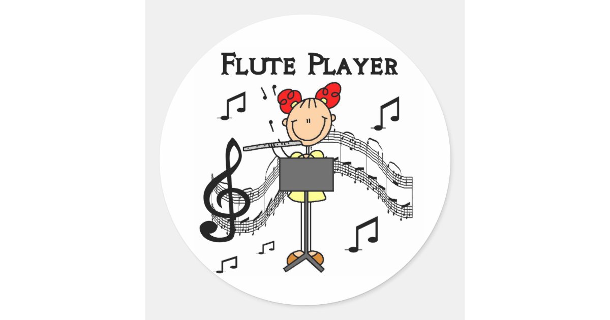 Flute Player Stickers Sticker | Zazzle