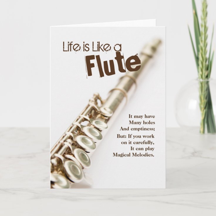Flute Quote Greeting Card | Zazzle