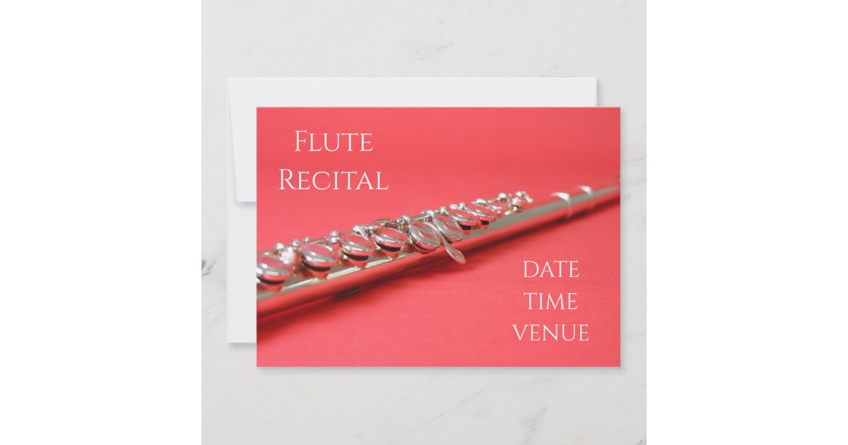 Flute Recital elegant concert performance Invitation | Zazzle