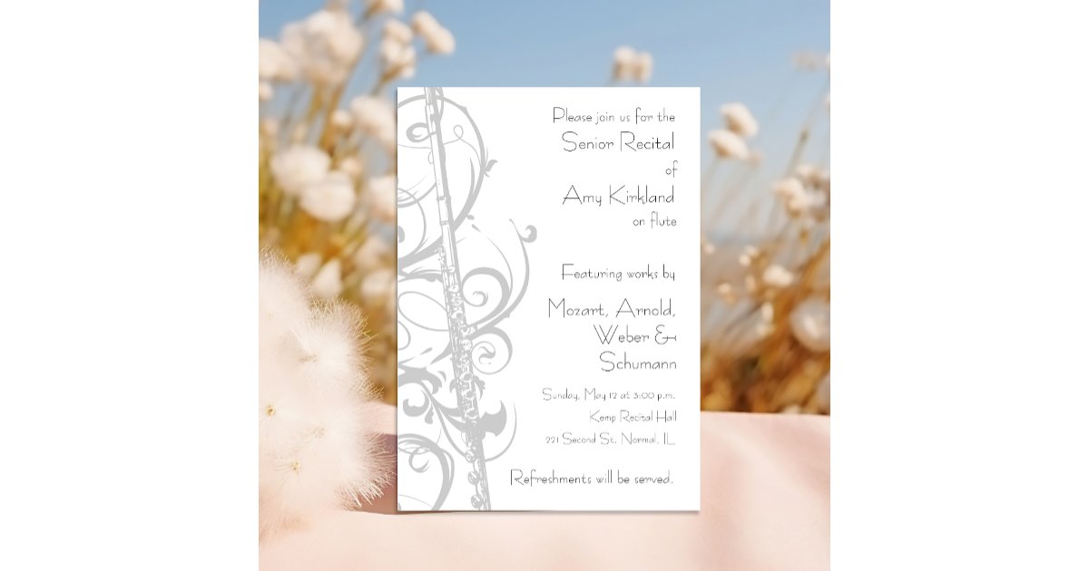 Flute Recital Invitation | Zazzle