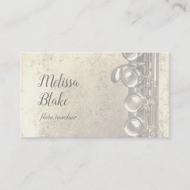 flute teacher faux gold foil treble business card | Zazzle