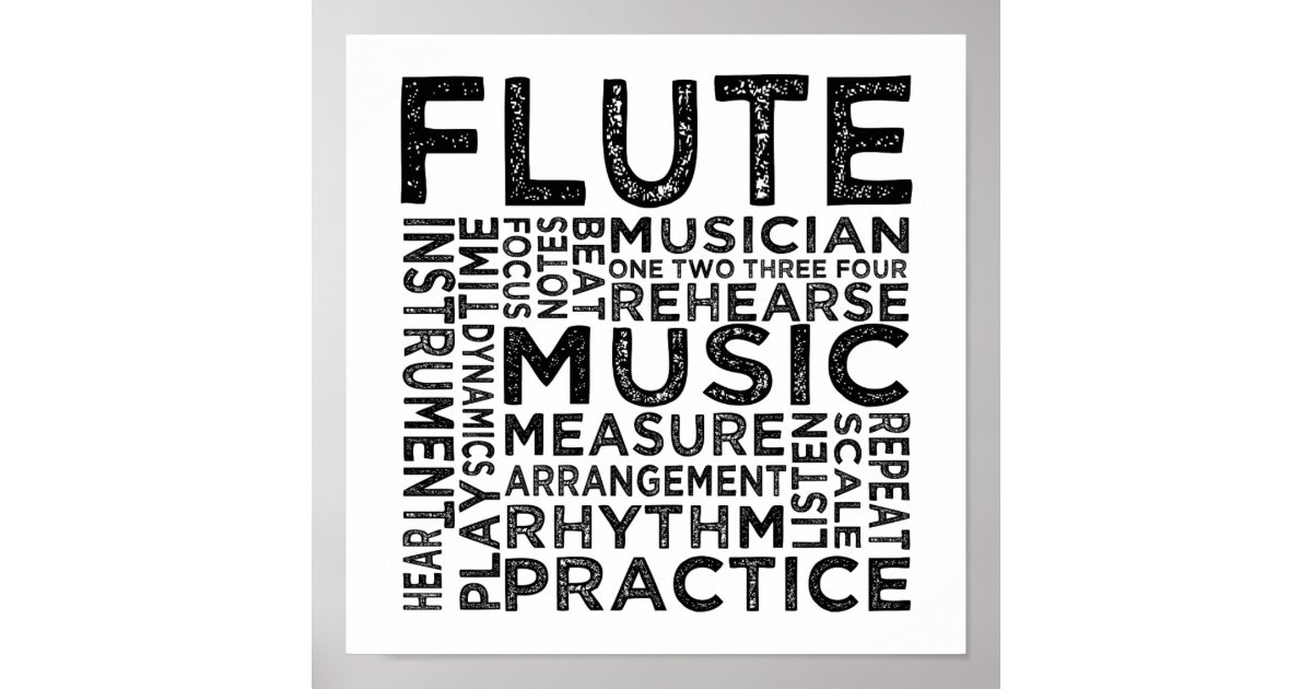 Flute Typography Poster | Zazzle