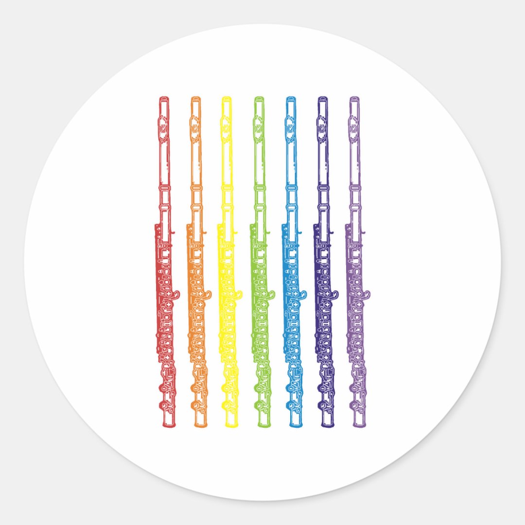 Flutes Classic Round Sticker | Zazzle