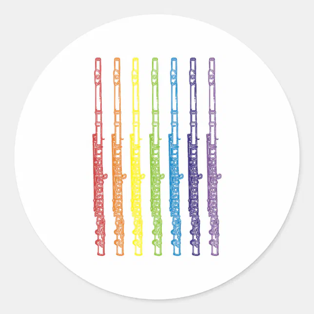 Flutes Classic Round Sticker | Zazzle