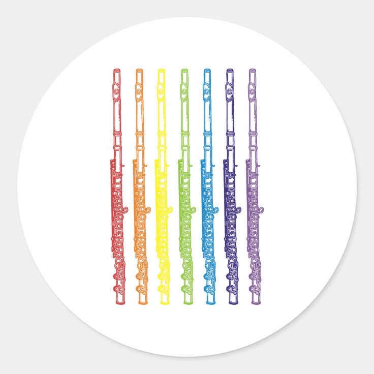 Flutes Classic Round Sticker | Zazzle