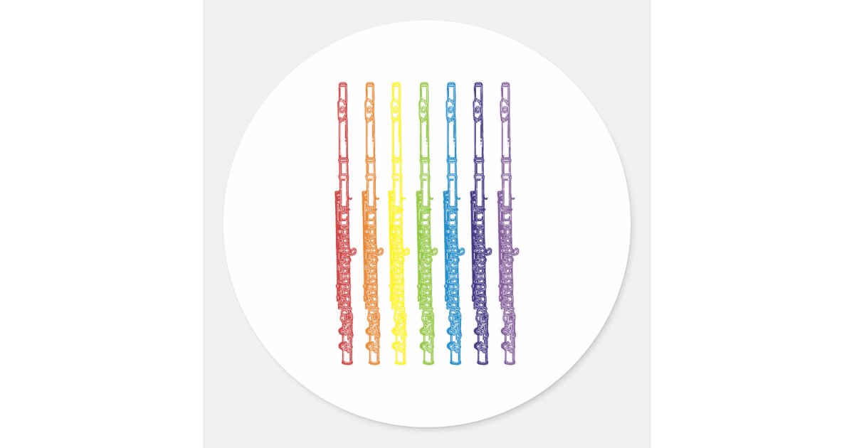 Flutes Classic Round Sticker | Zazzle