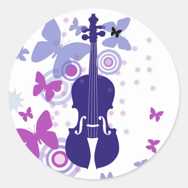 Flutter Fiddle Violin Stickers | Zazzle
