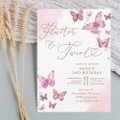 Flutter & Twirl Glitter Butterfly Birthday Invitation | Zazzle
