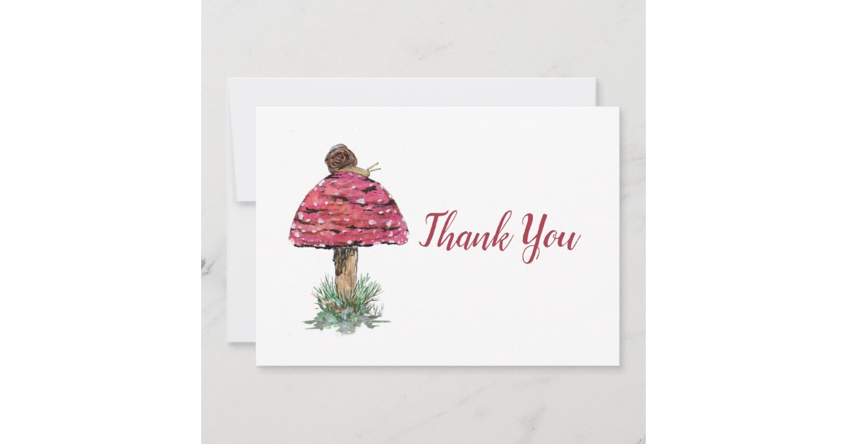 Fly Agaric Mushroom Thank You Card | Zazzle