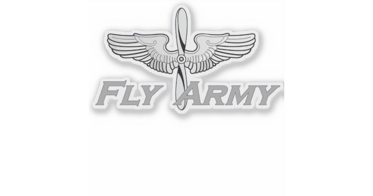 Fly Army Gray Sticker | Zazzle