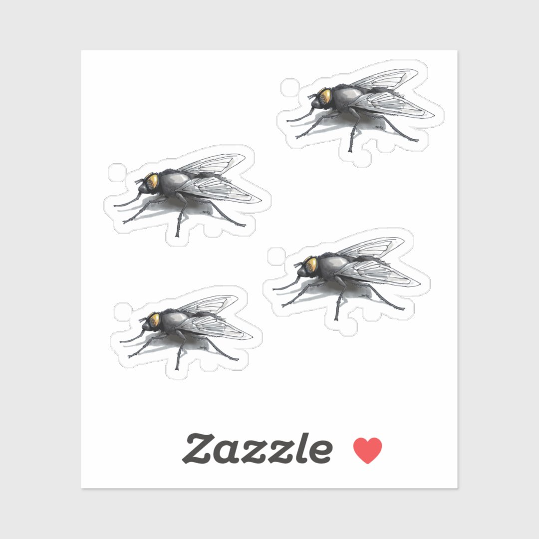 Fly Buddy 4 small contour stickers | Zazzle