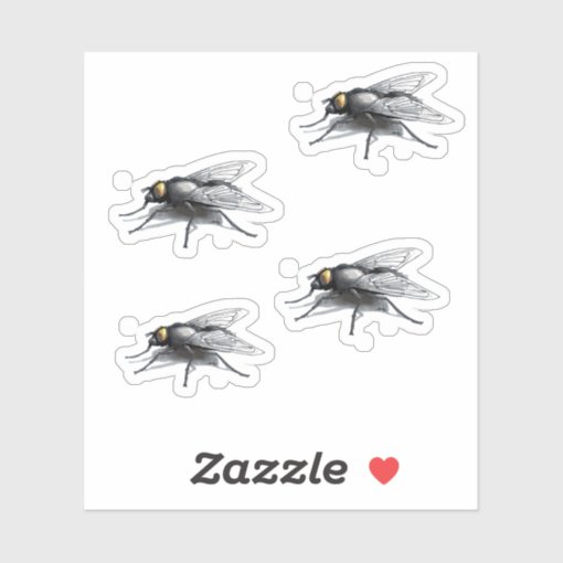 Fly Buddy 4 small contour stickers | Zazzle