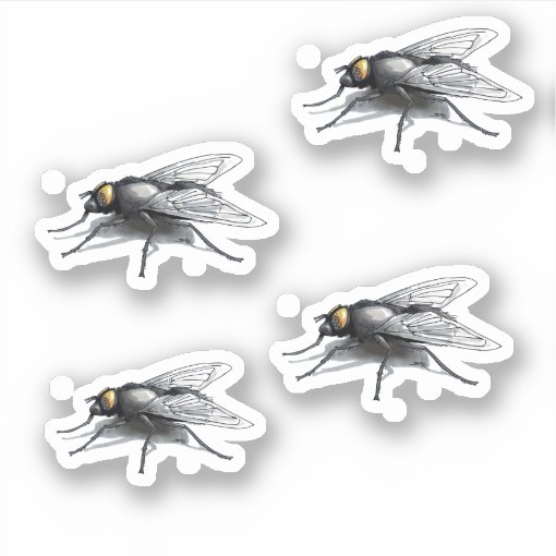 Fly Buddy 4 small contour stickers | Zazzle