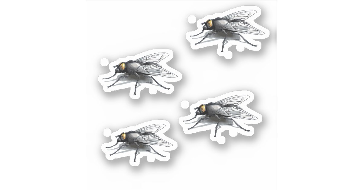 Fly Buddy 4 small contour stickers | Zazzle