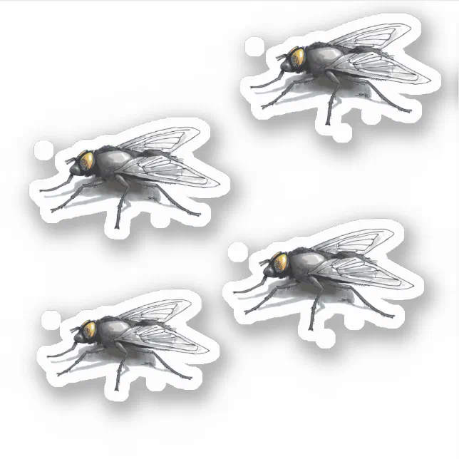 Fly Buddy 4 small contour stickers | Zazzle