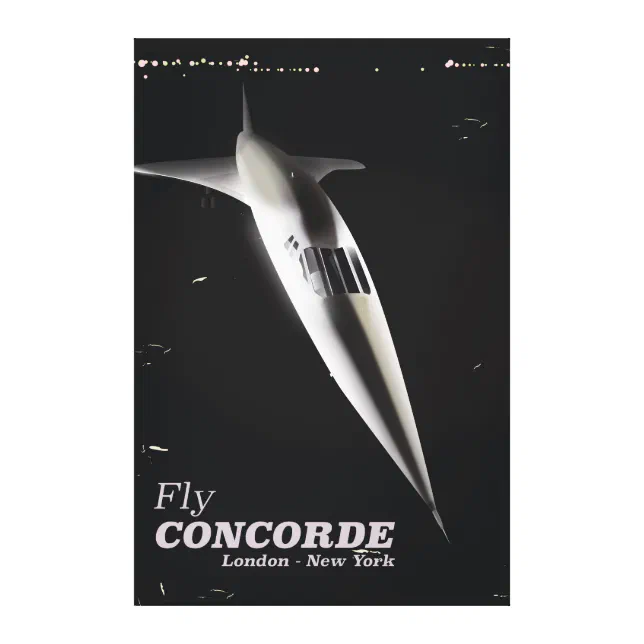 Fly Concorde vintage style travel poster Canvas Print | Zazzle