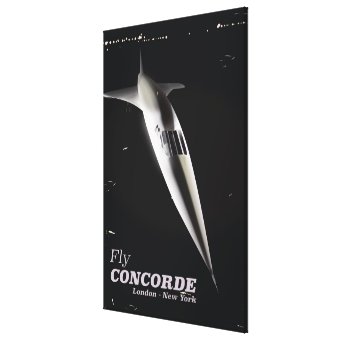 Fly Concorde vintage style travel poster Canvas Print | Zazzle