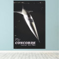 Fly Concorde vintage style travel poster Canvas Print | Zazzle