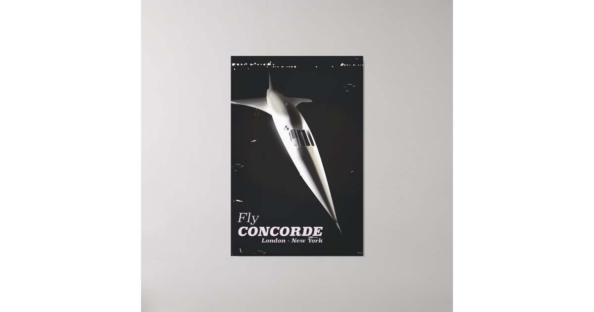 Fly Concorde vintage style travel poster Canvas Print | Zazzle