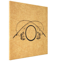 Fly Fishing Antique FIshing Rods Art Illustration Canvas Print | Zazzle