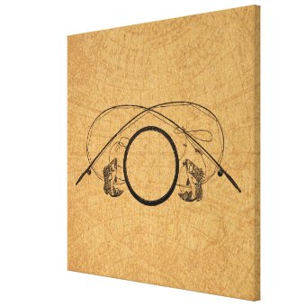 Fly Fishing Antique FIshing Rods Art Illustration Canvas Print | Zazzle