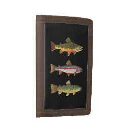 Fly Fishing - Book, Brown, Rainbow - Men's Trifold Wallet | Zazzle