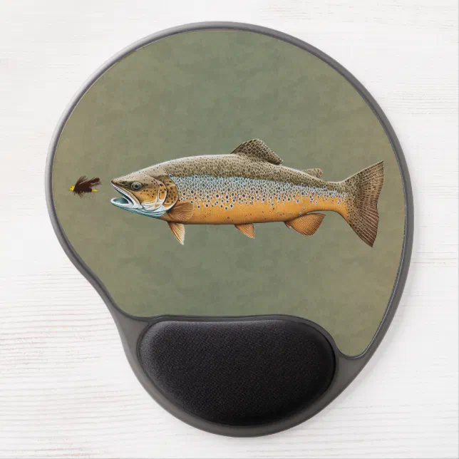 Fly Fishing Brown Trout Gel Mouse Pad | Zazzle