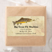 Fly Fishing Brown Trout Label | Zazzle