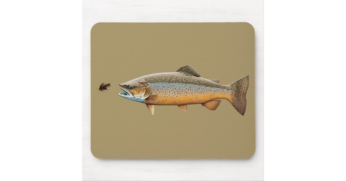Fly Fishing Brown Trout Mouse Pad | Zazzle