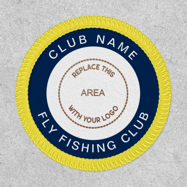 Fly Fishing Club Name Logo Fully Customisable Patch | Zazzle