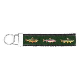 Fly Fishing for Trout - Fisherman's Angler's Wrist Keychain | Zazzle