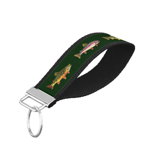 Fly Fishing for Trout - Fisherman's Angler's Wrist Keychain | Zazzle
