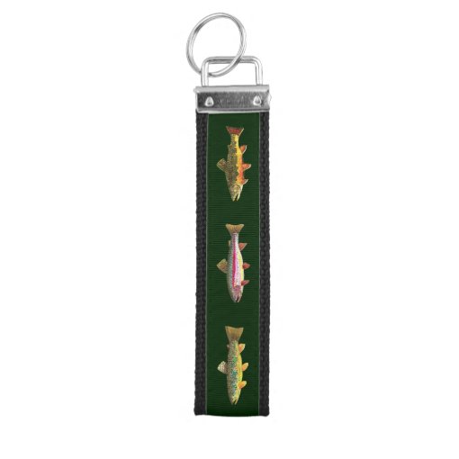 Fly Fishing for Trout - Fisherman's Angler's Wrist Keychain | Zazzle