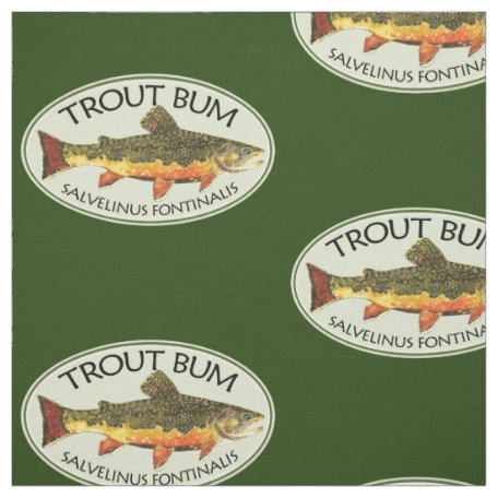 Brook Trout Fly Fishing Fabric | Zazzle