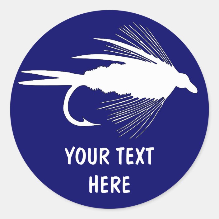 Fly Fishing lure to Personalize Classic Round Sticker | Zazzle.com