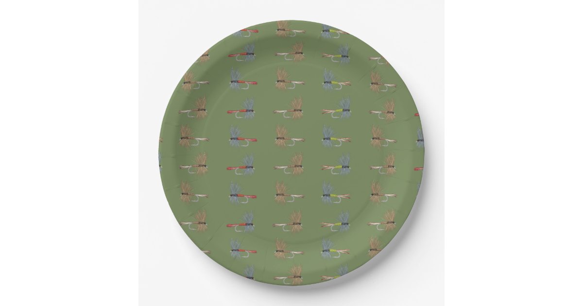 Fly Fishing Lures Paper Plates | Zazzle