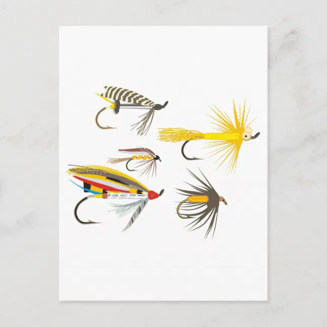 Fly Fishing Lures Postcard | Zazzle
