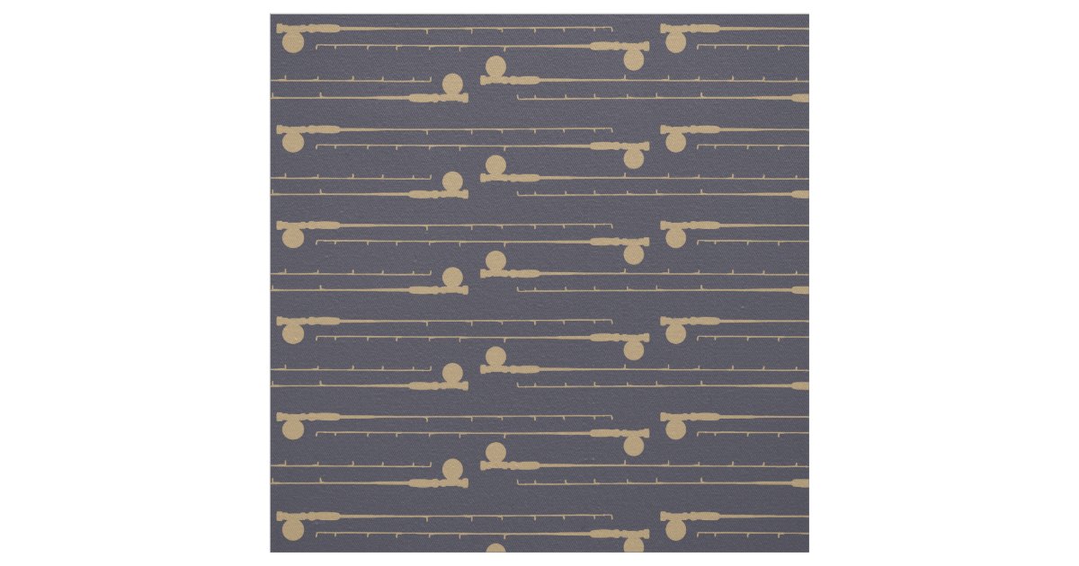 Fly Fishing Rods Pattern Fabric | Zazzle