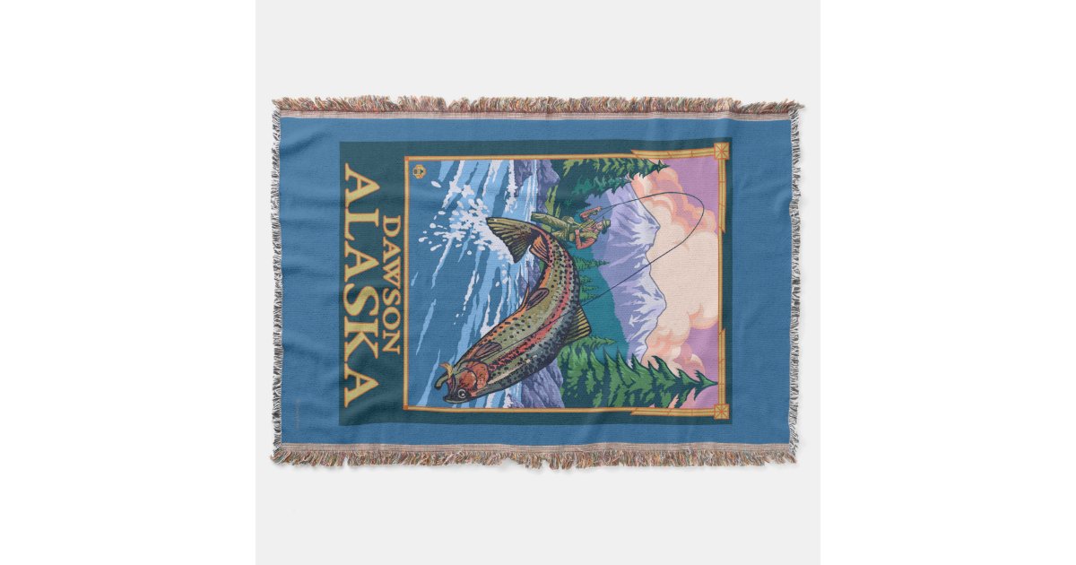 Fly Fishing Scene - Dawson, Alaska Throw Blanket | Zazzle