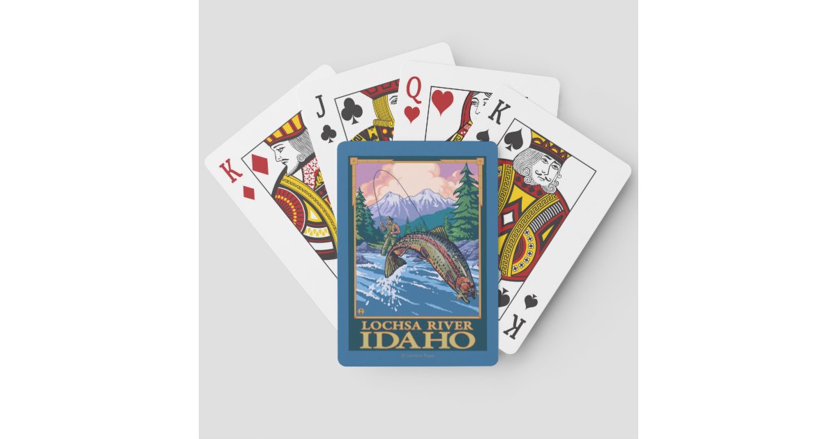 Fly Fishing Scene - Lochsa River, Idaho Poker Cards | Zazzle