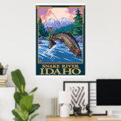 Fly Fishing Scene - Snake River, Idaho Poster | Zazzle
