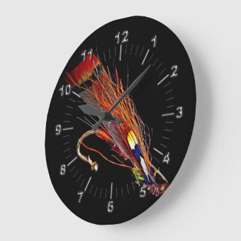 Fly fishing store large clock | Zazzle