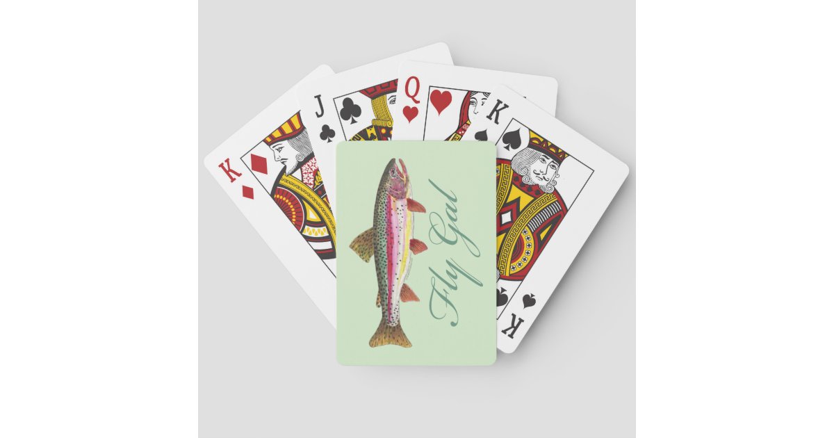 Fly Fishing Woman Poker Cards | Zazzle
