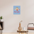 Fly High Monkey Blue Kids Room Poster | Zazzle