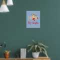 Fly High Monkey Blue Kids Room Poster | Zazzle