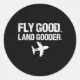 Fly Land Er Airplane Aviation Classic Round Sticker | Zazzle